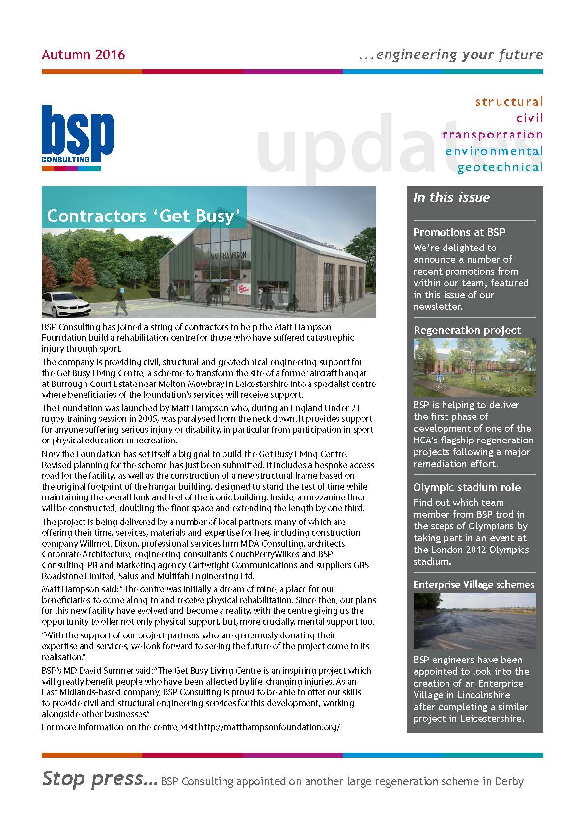 BSP Consulting Autumn Newsletter 2016 - BSP Consulting